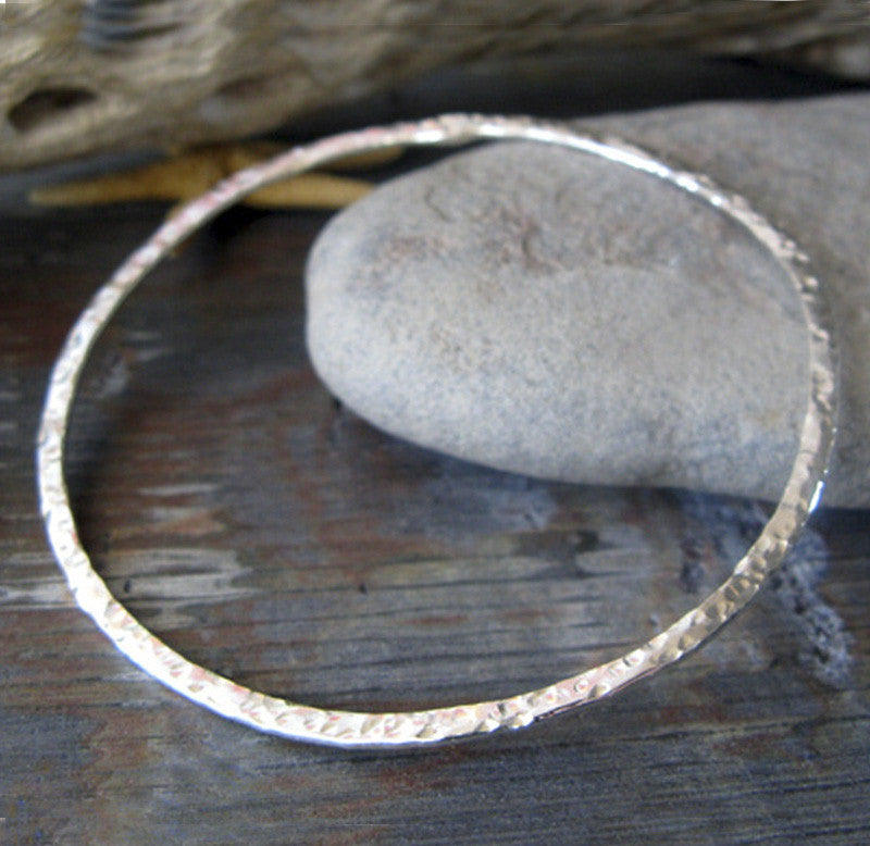 beaten silver bangle