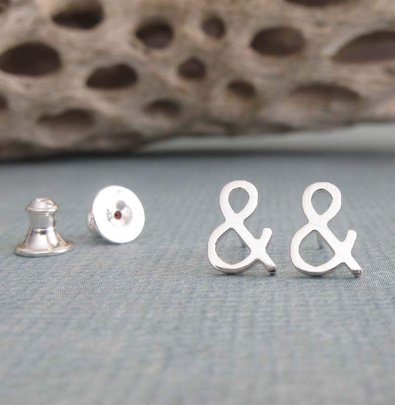 Ampersand Symbol Post Earrings ~ Handmade in the USA – Poseidon's Booty