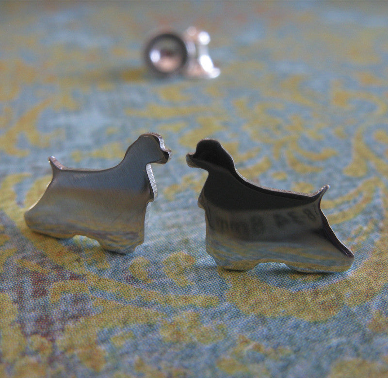 Cocker Spaniel Dog Stud Earrings ~ Handmade in the USA – Poseidon's Booty