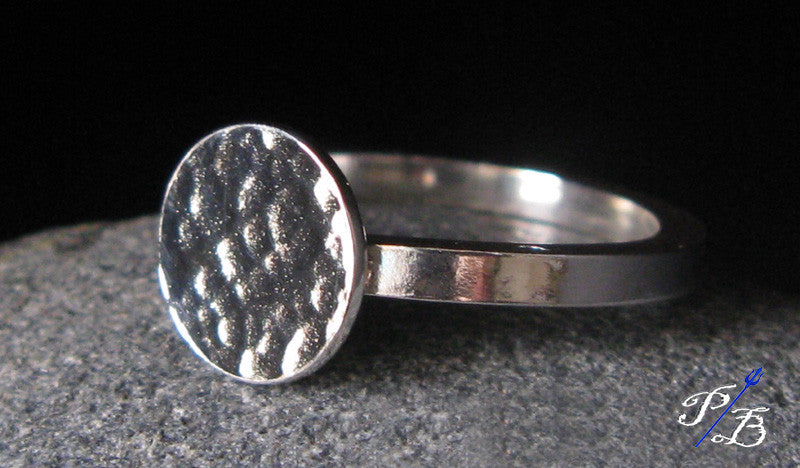 Hammered Disc Ring ~ Artisan Handmade in the USA – Poseidon's Booty