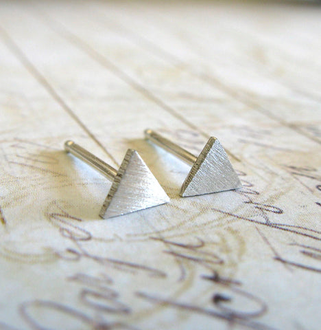 long triangle stud earrings
